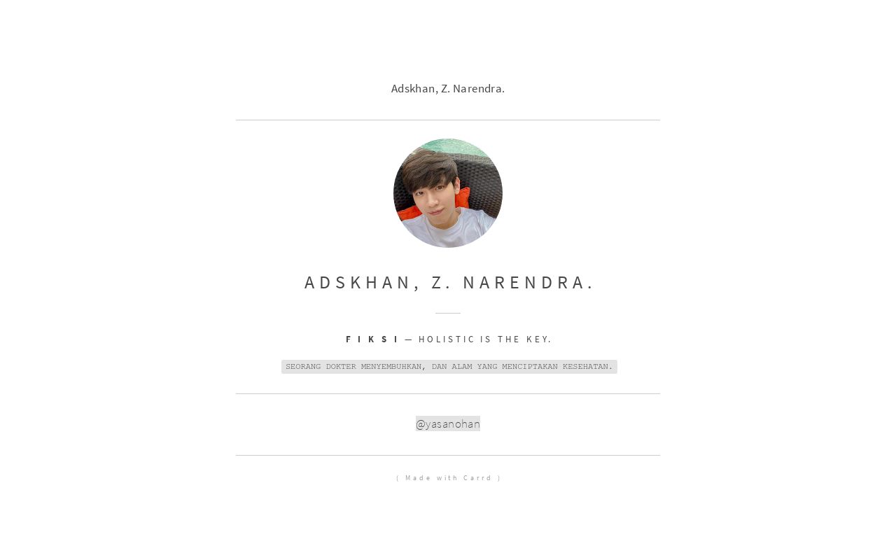 Adskhan, Z. Narendra.